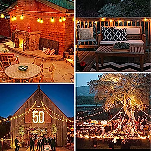 VMANOO Outdoor String Lights 25Ft 24 G40 LED Bulbs Waterproof for Outside Yard Gazebo Party Wedding Tents Porch Garden Bistro Pergola Backyard Deck Hanging Indoor Balcony Decor Patio Lights