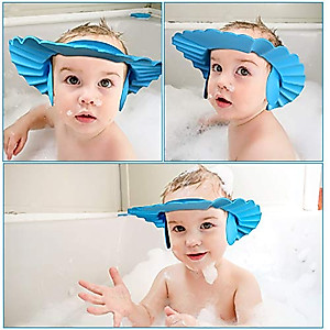Lamoutor 6Pcs Baby Shower Cap Baby Shampoo Cap Bath Visor Hat Adjustable Baby Hair Washing Shield Hat for Toddler and Children (Pink, Blue and Yellow)
