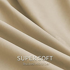 EaseHome Beige Full Size Sheets Set Deep Pocket to 18 inch Mattress 4 Piece - Premium Bedding Sheets & Pillowcases Collection - Extra Soft Wrinkle, Fade, Stain Resistant