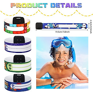 Chinco 14 Pieces Children Safety ID Wristband Reusable Identification Bracelets Waterproof ID Band Safety Wristband for Boys and Girls (Cool Style)