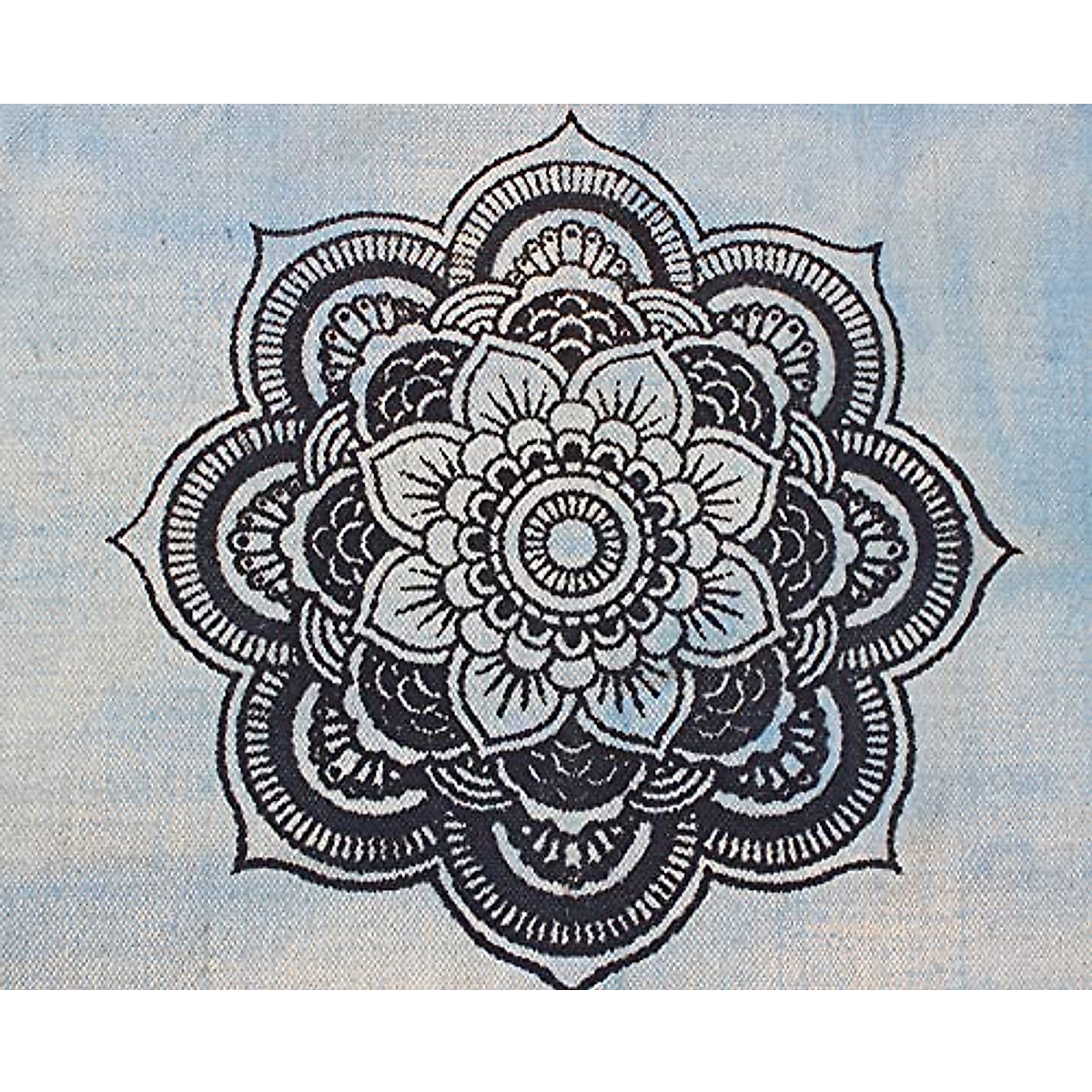 Casavani Indian Handmade Cotton Dhurrie Floral Blue & Black Area Rug Boho Kilim Flat Weave Rug Indoor Hall Room Decor Carpet Throw Rugs for Bedroom Living Room Bathroom Balcony 2x3 Feet