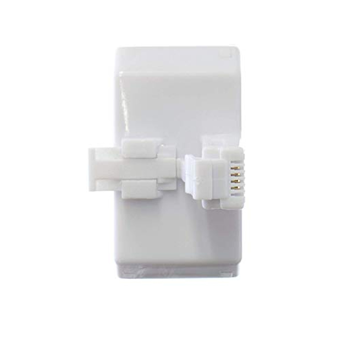1 Pack, White - 2 Line Phone Splitter - 3 Way Telephone Line Splitter (Line 1, Line 2, and Twin Line) - Dual Line Telephone Splitter with RJ11 Keystone Jack - Phone Line Adapter - 1 Piece, White