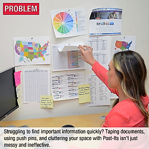 Ultimate Office AdjustaView 10-Pocket Wall Reference Organizer with Easy-Load Pockets and Mounting Screws