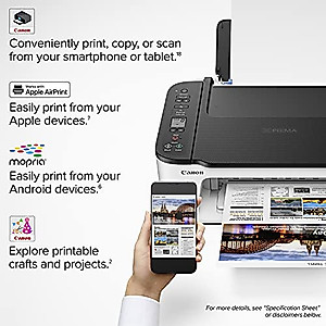 Canon PIXMA 3522 Series All-in-One Color Inkjet Printer I Print Copy Scan I Mobile Printing I Wireless I 1.5" Segment LCD I 50 Sheets Paper Tray I 4800 x 1200 dpi I Black + Printer Cable