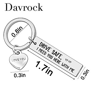 Christmas Gift For Stocking Stuffer Men Women Drive Safe Keychain Gifts for Men Boyfriend - I Need You Here With Me Driver Keyring From Daughter Son Wife Girls Birthday Christmas Anniversary