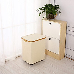 Laundry Hamper with Wheels, Collapsible Laundry Baskets with Dual Handles - Dirty Clothes Hamper for Bedroom, Dorm Laundry Basket