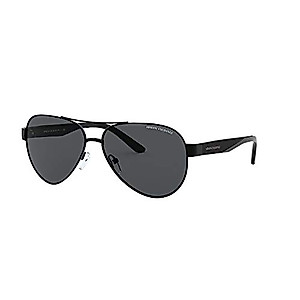 A|X ARMANI EXCHANGE Men's AX2034S Aviator Sunglasses, Black/Grey, 59 mm