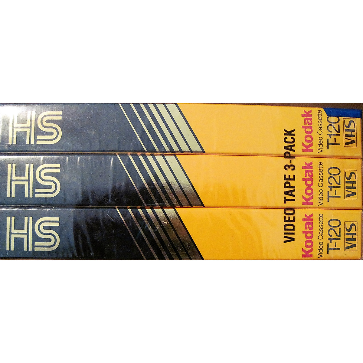 Kodak 3 Pack Yellow VHS Tape, 6 Hour Recording Capacity, Blank Video Cassette