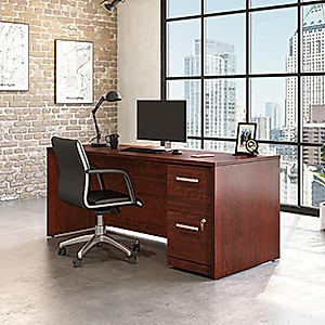 OfficeWorks by Sauder Affirm 72 X 30 Shel 2 Drawer Pedestal Ste, L: 71.10" x W: 29.53" x H: 29.29", Classic Cherry Finish