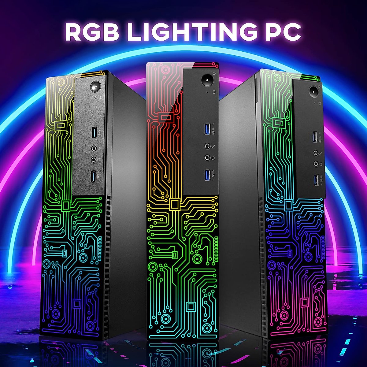 Lenovo ThinkCentre Desktop Computer PC, Intel Core i5, GeForce GT 1030 2GB GDDR5, 16GB DDR4 RAM, 1TB SSD, Wi-Fi, Bluetooth, 27 Inch Monitor, RGB Speakers - Windows 10 Pro (Renewed)