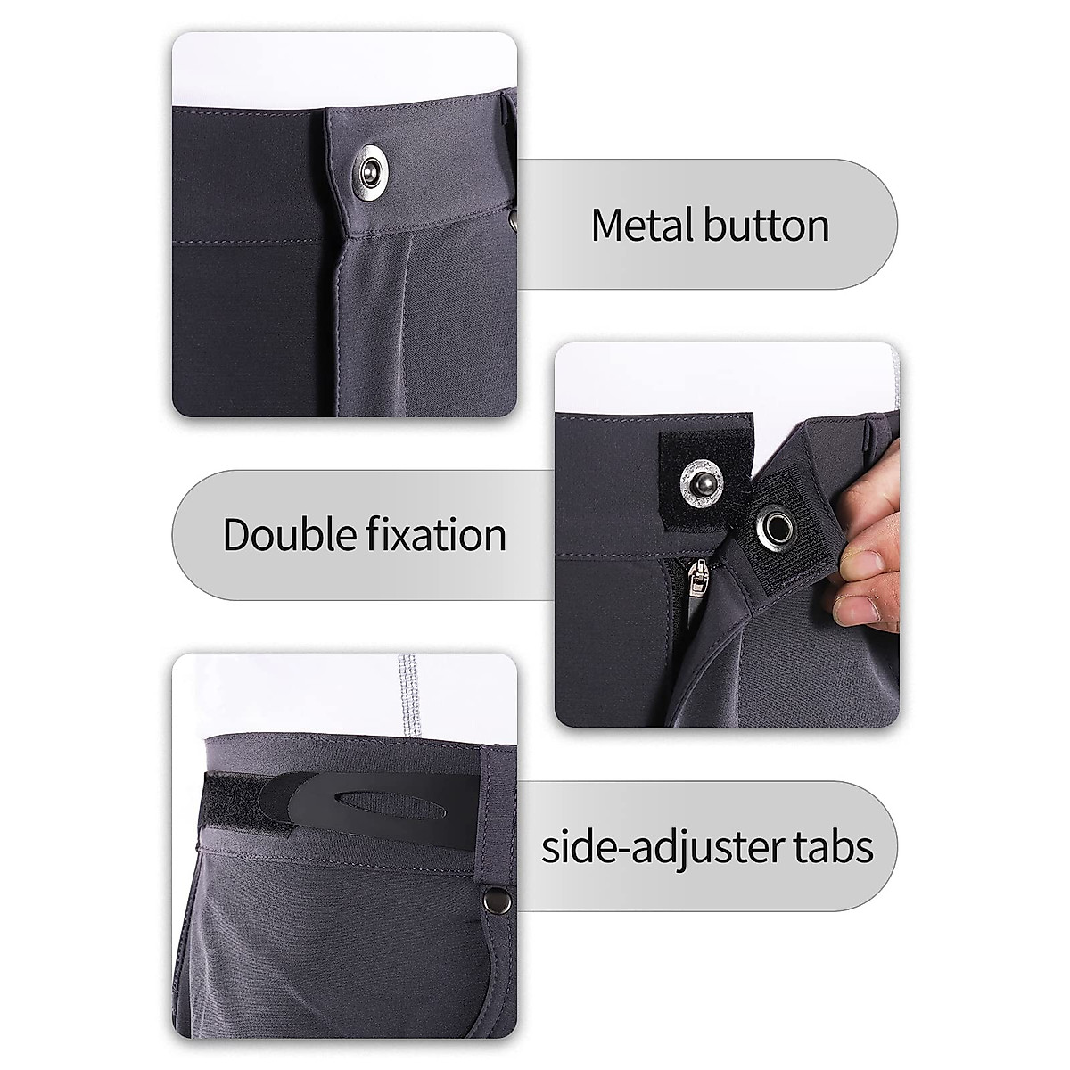 BERGRISAR Men's Cycling Shorts Mountain Bike Shorts Bicycle Shorts Biking Shorts Zipper Pockets 1806BG Grey Size X-Large