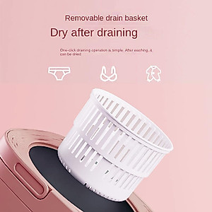 11L/370oz Powerful Portable Washing Machine, Foldable Mini Washer for Baby Clothes,Underwear, Small Items,3 Modes - Apartment,Dorm,Camping,Travel (Pink-A)