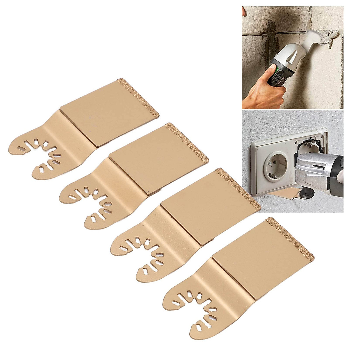 Oscillating Multi Tool Blade for Grout Removal with Carbide Grits Flush Cut, Universal fit Multitool Attachment for Grout, Mortar, Tile, Plaster,Masonry, Brick