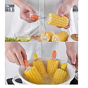 Aeyistry 8 Pcs Stainless Steel BBQ Corn Holders Multifunction for Corn On The Cob Stainless Steel BBQ Tools