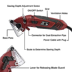 IRONWALLS Mini Circular Saw Set, 400W 3400RMP Multi-Functional Circular Saw Machine with 3PCS Carbide Tipped Blade, 110V Hand-Held Corded Electric Powered Mini Saw for Wood, Metal, Tile, PVC Plastic