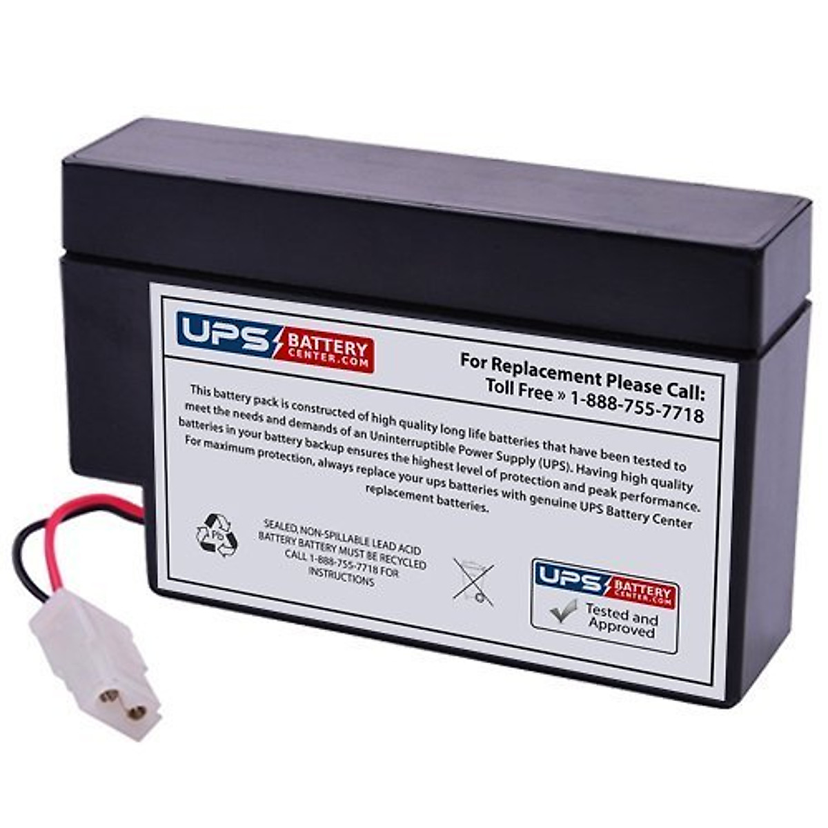 UPG UB1208 12V 0.8 Ah Compatible Sealed Lead-Acid AGM-Type Battery Replacement by UPSBatteryCenter