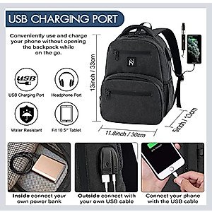 INNOSCENT Mini Smell Proof Backpack With Lock For Men/Women USB & Headphone Port (Dark Grey)