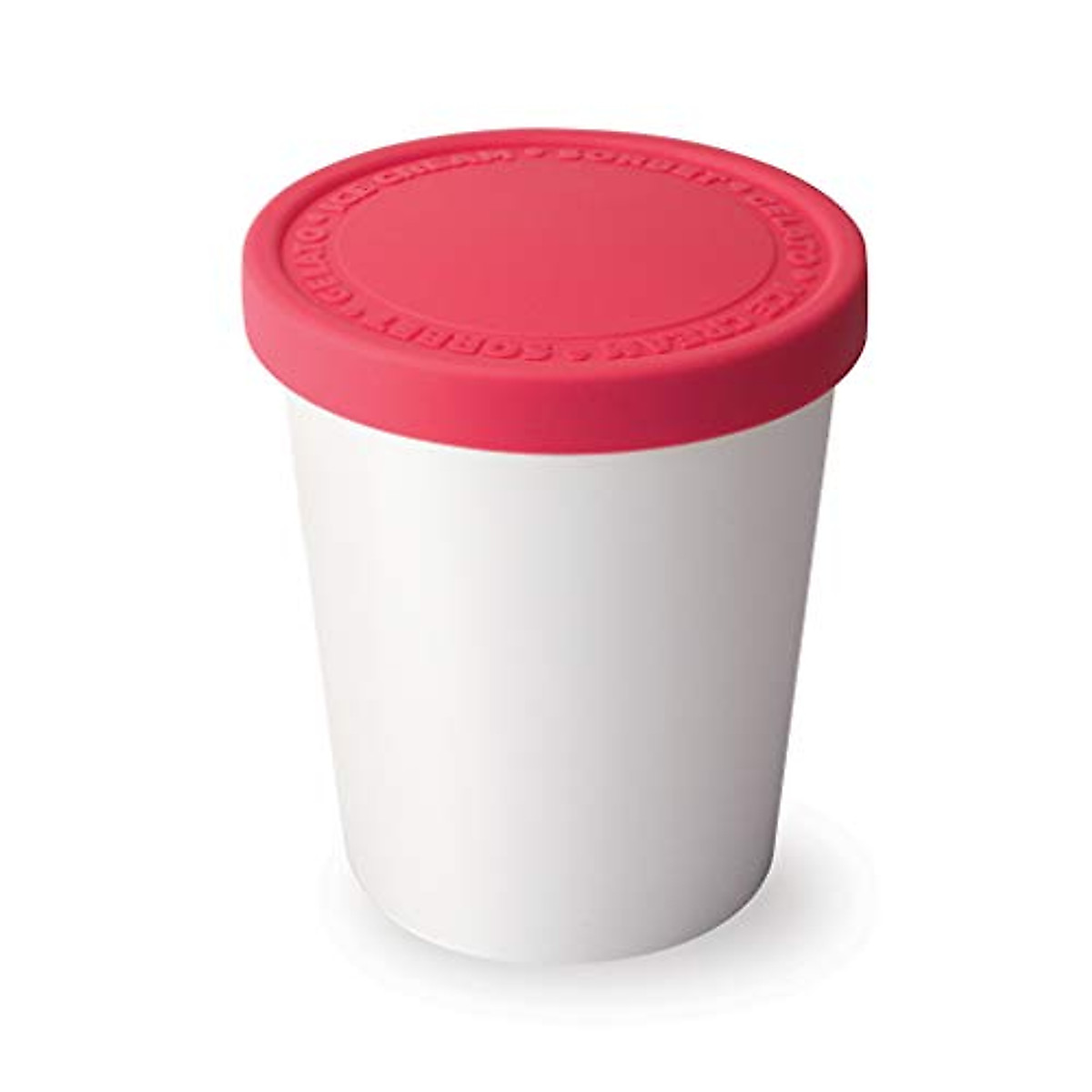 Tovolo Sweet Treat Ice Cream Tub (Raspberry) - 1 Quart Reusable Plastic & Silicone Container for Homemade Ice Cream & Freezer Food Storage / Dishwasher-Safe & BPA-Free