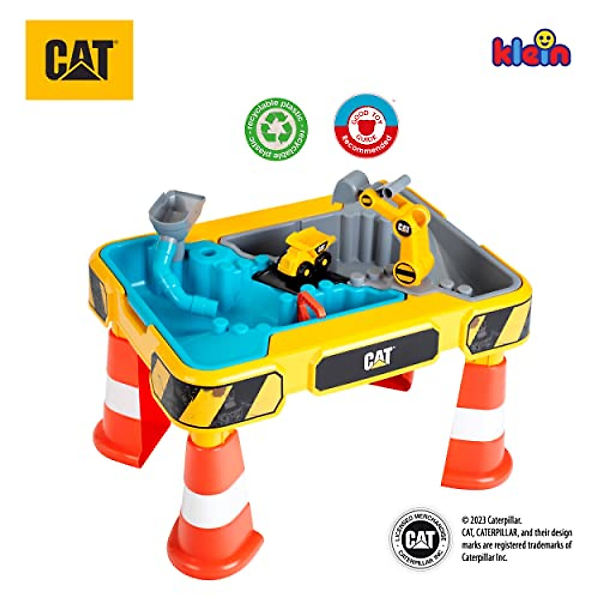 Klein Theo CAT Sand and Play Table Premium Toys for Kids Ages 3 Years & Up