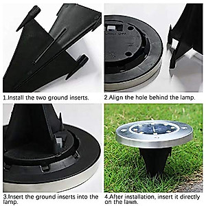 Solar Ground Lights, Solar Disk Lights 8LED Outdoor Landscape Lights for Garden Patio Pathway Lawn Yard Driveway Walkway(8Packs)
