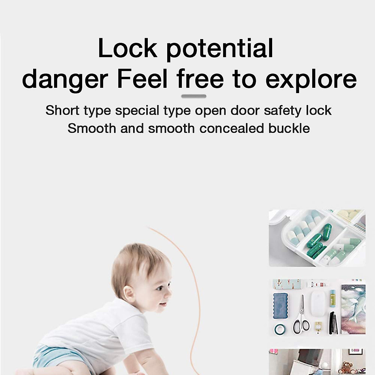 Baby Safety Magnetic Cabinet Lock Set,Child Safety Locks For Cabinets, Doors, Drawers,Cabinet Locks For Babies 6 Childproof Safety Locks, For 2 Keys No Drilling & Screws