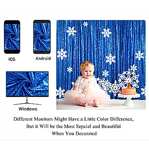 Fabric by The Yard 1 Yard Royal Blue Sequin Fabric Glitter Embroidery Fabric by The Yard Material for DIY Sewing Curtain Backdrop Tablecloth Table Linen Runner Clothes (Royal Blue)