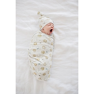 Copper Pearl Baby Beanie Hat Top Knot Stretchy Soft Chip