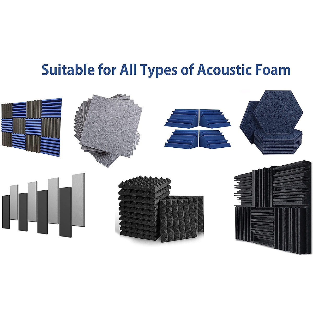 New Path Designs Double-Sided Acoustic Foam Panel Mounting Squares, 48-Pack, Studio-Grade Adhesive Tape, Heavy Duty Bond to Acoustic Panels/Soundproof Foam, No Wall Residue (for 12 Standard Panels)