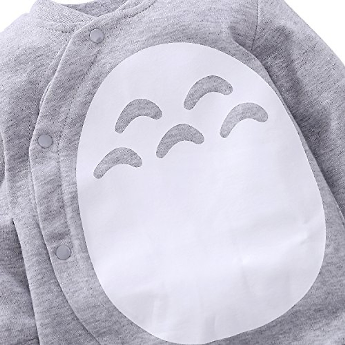 Unisex Baby Totoro Long Sleeve Romper with Hat 2-PC Set Grey