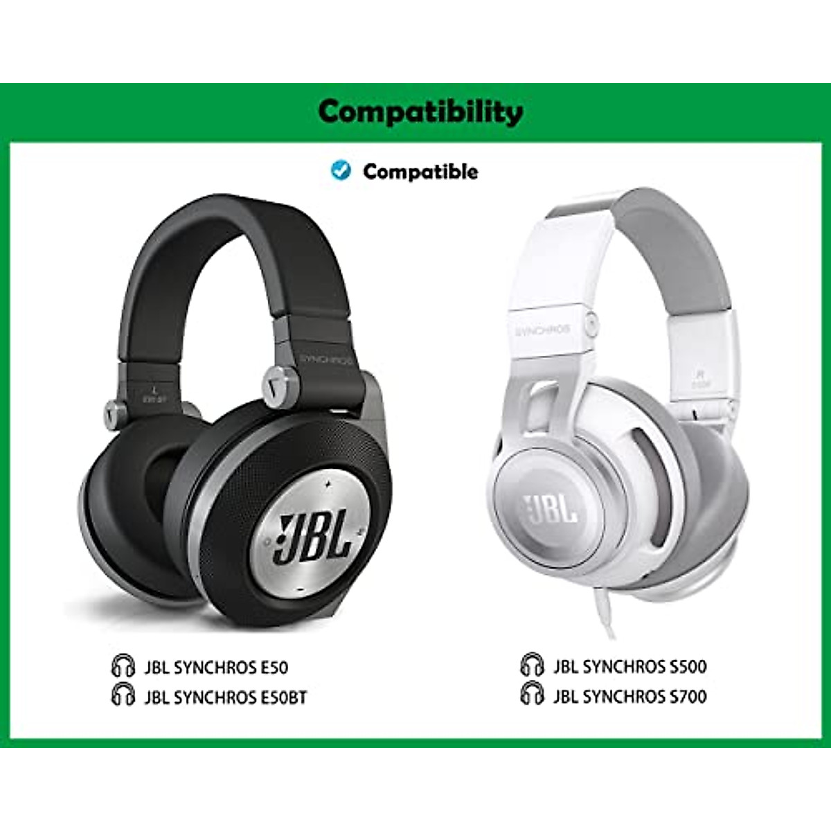 DowiTech Professional Headphone Earpads Headset Replacement Ear Pads Compatible with JBL SYNCHROS E50BT E50 S500 S700 Headset Headphone