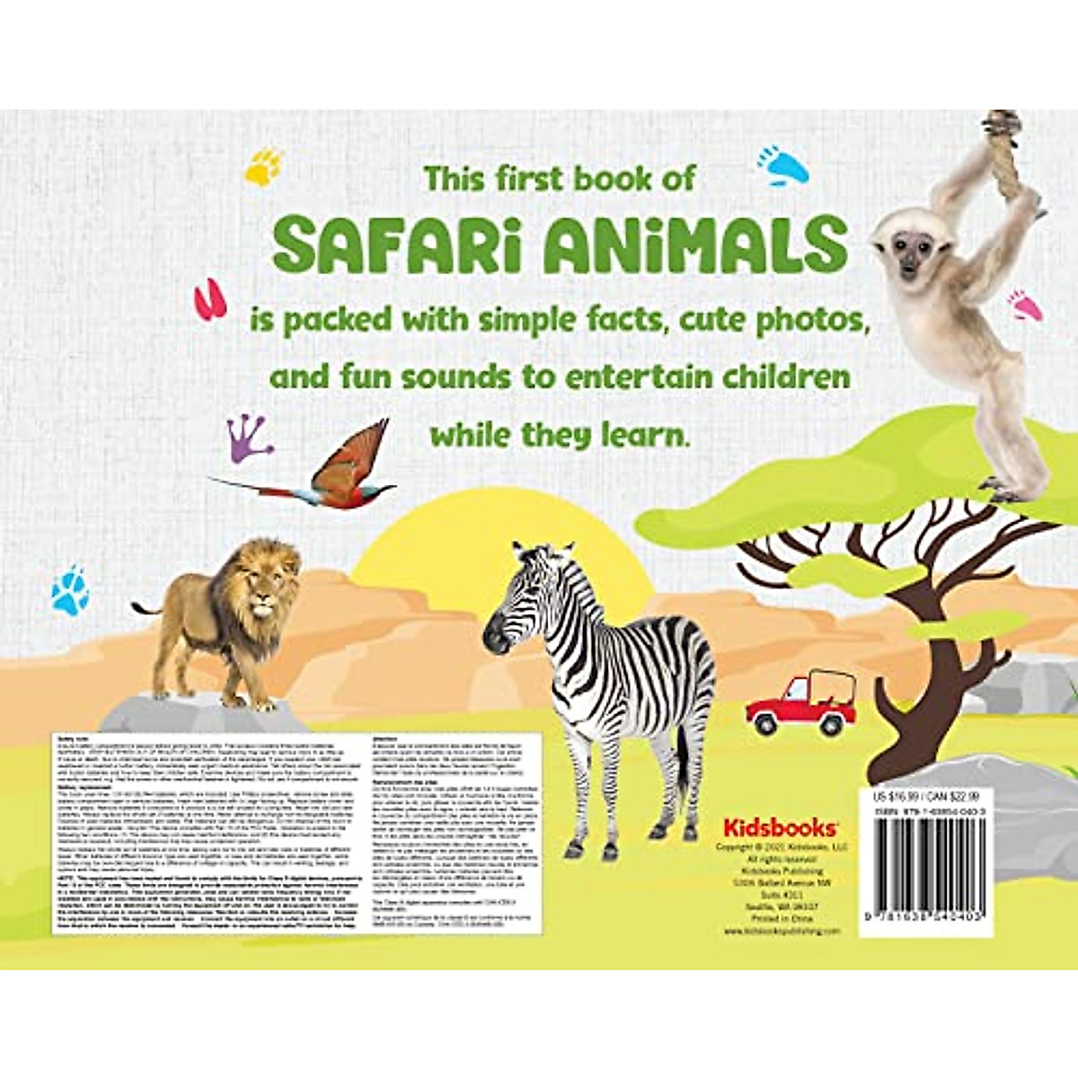 First Animal Facts: Safari-5 Button Animal Sounds Book