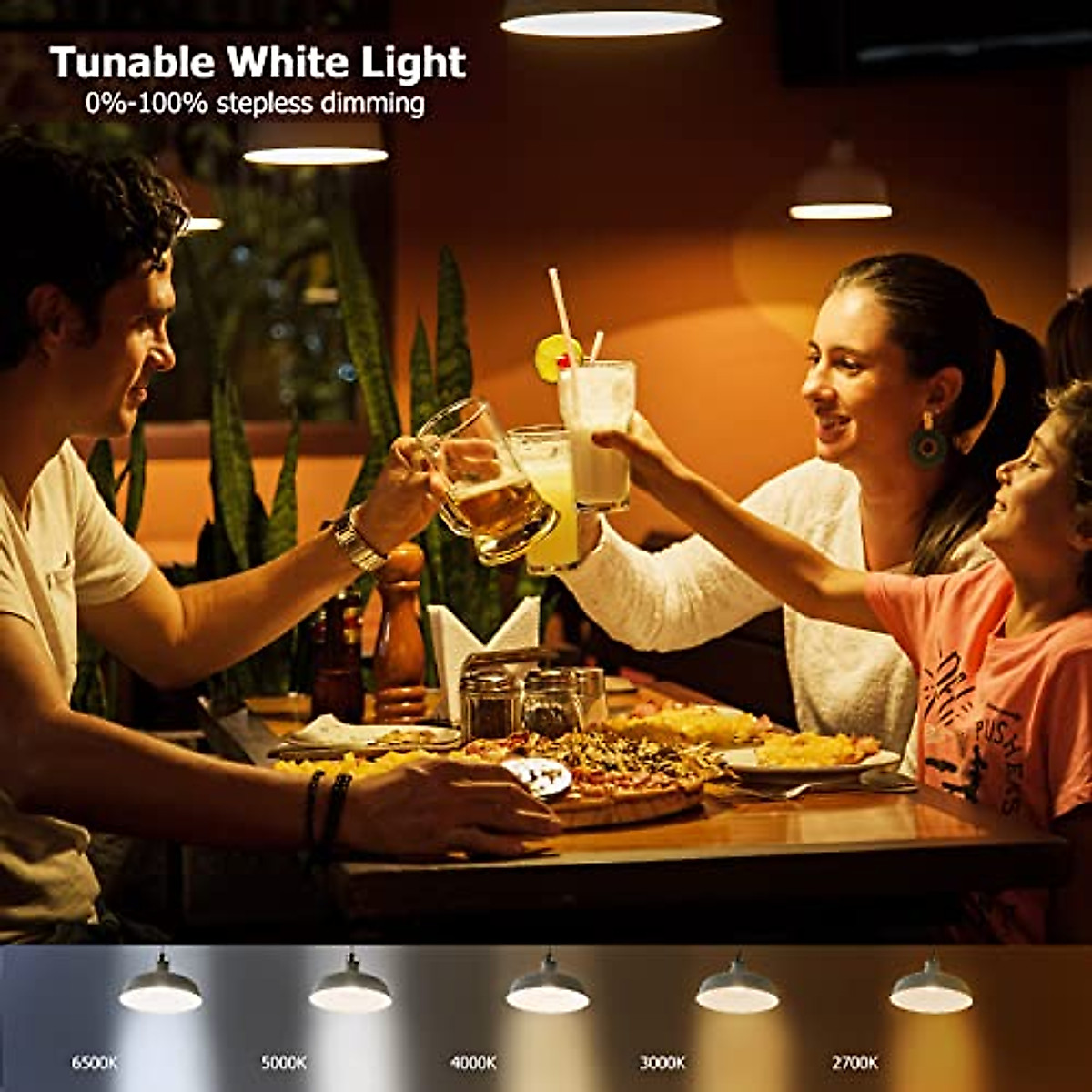 MagicLight Smart Light Bulb Works with Alexa Google Home, A19/E26 800LM Color Changing Light Bulb, WiFi & Bluetooth 5.0, Dimmable, RGBCW, Music Sync, APP Control, No Hub Required