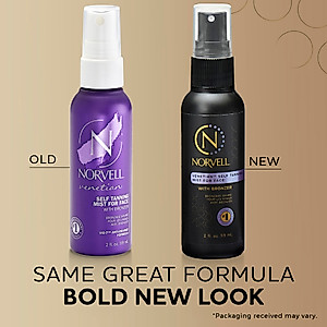 Norvell Venetian Sunless Self Tanning Mist for Face - Non Comedogenic Facial Bronzing Tanner Spray for Natural Sun-Kissed Glow, 2 fl.oz.