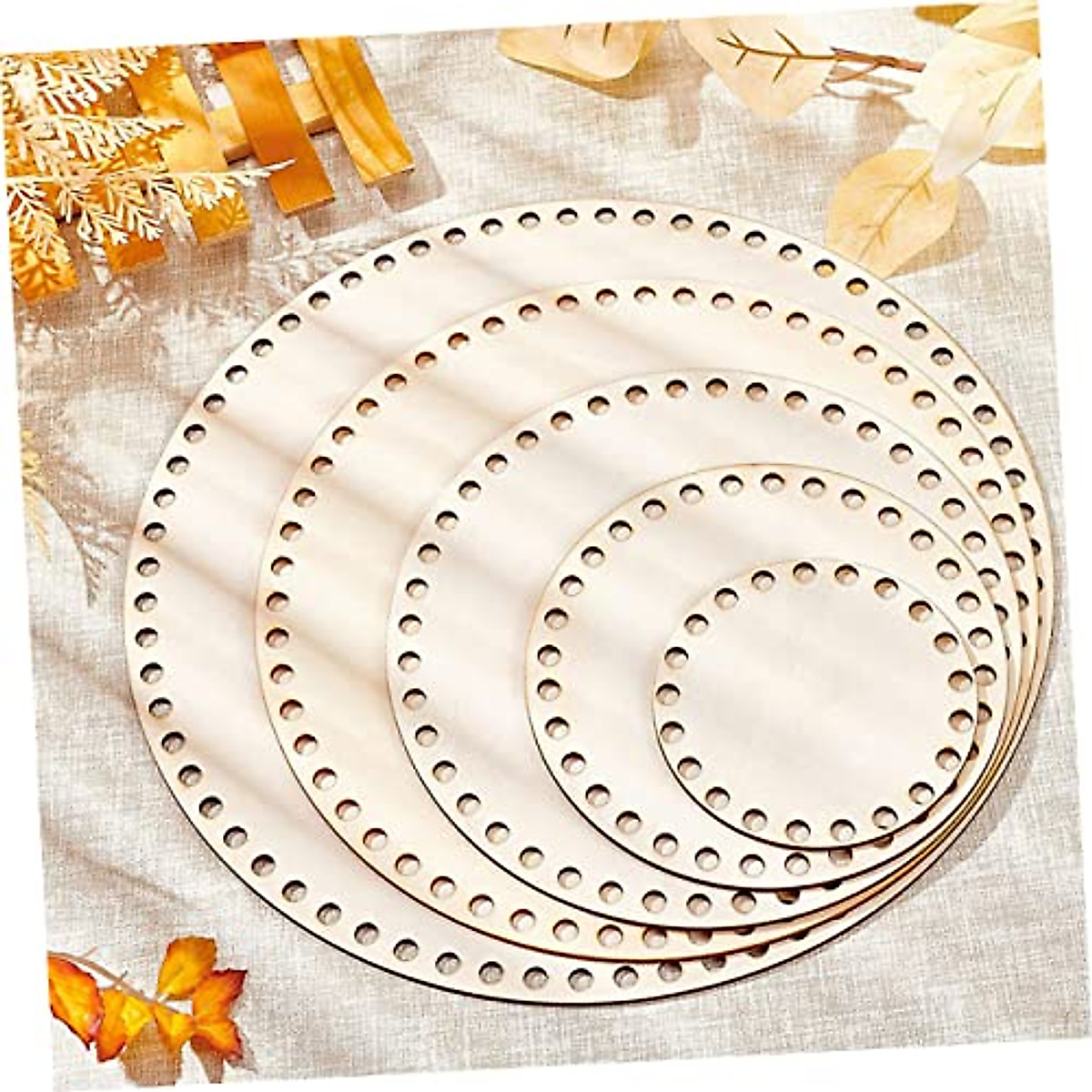 STOBAZA 25 pcs Woven Bag Base Round Bottom Basket Wood Bag Bottom Basket Bottom Basket Weaving Base Wooden Handbag Base Circle Purse DIY Kits Wooden Bag Bottom Shaper Round Basket Crochet