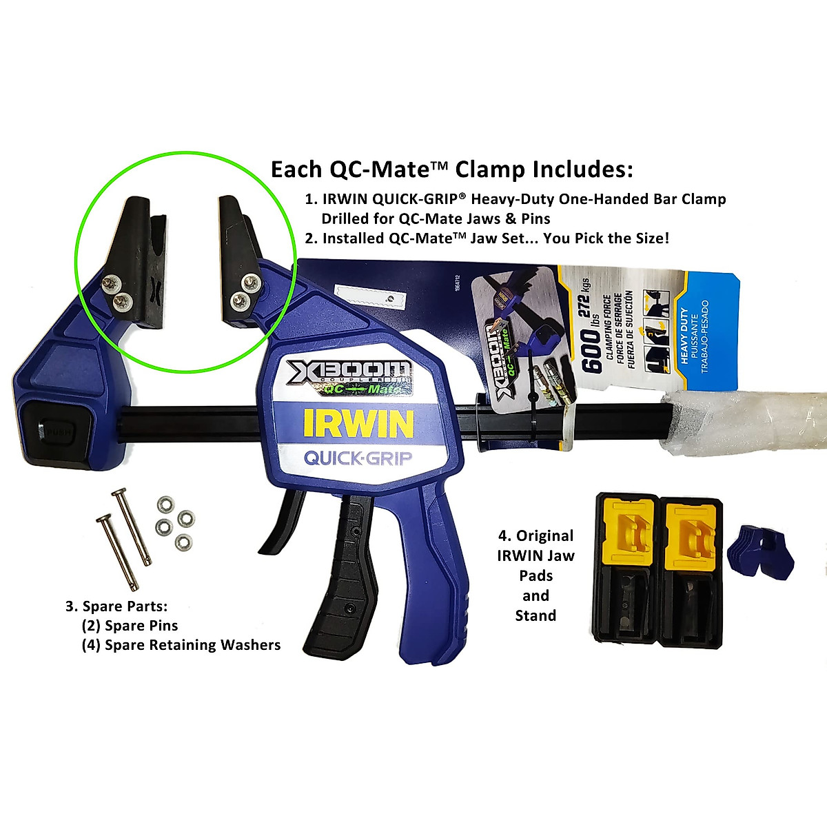QC-Mate by XBoom Coupler (1/2" & 3/4" Duo-Jaw Set, 12” QC-Mate Clamp)