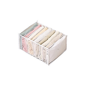 Lizipai Wardrobe Clothes Organizer,Pants Organizer for Drawer,Storage Box for Clothes,Foldable Clothes Organizer,Stackable Clothes Organizer,Organizer for Underwear (White,9 Girds)