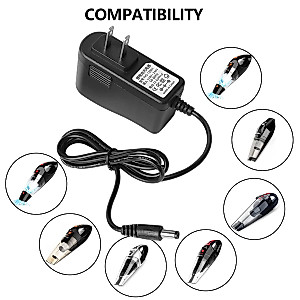 AC DC Adapter Charger Compatible with VacLife VL106 H-106 H106 VL188 VL188-N H-111 VL706 VL189 Cordless Vacuum Cleaner Power Supply Cord