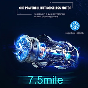 Goplus 4.0HP Heavy Duty Folding Treadmill, Electric Foldable Superfit Treadmill with LED Touch Screen, Heart Rate Belt, Fatigue Button, Blue Tooth Speaker, Walking Running Machine for Gym, Home