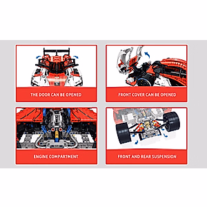 UNCLE BRICK Pro 963 technic Car Model Building Kit,1:8 Scale Model and Race Engineering Toy,Collectible Sports Car Construction Kit for Boys,Compatible with LEGO Technic Car Sets for Adults(3460pcs)