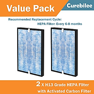 MSA3 True HEPA Filter Replacement Compatible with MSA3/MSA3S Membrane Solutions 3-in-1 Air Cleaner Purifier, 2 Pack
