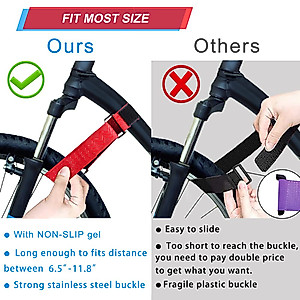 Ubenic 4 Pcs Adjustable Bike Rack Strap 29.5" Bike Wheel Strap with Buckle Gel, Bike Storage Strap for Bicycle Wheel, Bike Wheel Stabilizer Replacement, Bicycle Straps for Rack
