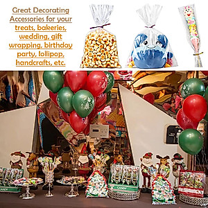 LEOSINDA 100pcs 4 X 9 Clear Flat Gift Wrap Cellophane Bags Cookie Bags with 6 Mix Colors Twist Ties Cello Goodie Treat Bags Bakery Party favor Packaging 1.3mil…