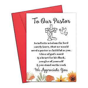 GGOJAGST Pastor Appreciation Cards Pastor Appreciation Gifts Religious Pastor Gifts for Men Women Pastor Birthday Card Pastor Wife Appreciation Gifts Thank You Gift for Pastor Anniversary Card