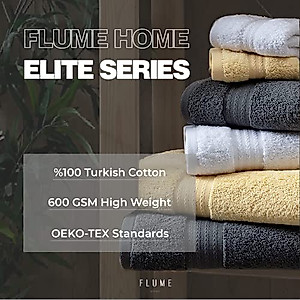 flume home Washcloth Set of 4 I 100 % Turkish Cotton I 13x13 Inches (Spectra Yellow) Cotton Washcloth I Kitchen Towels I Face Towels I Turkish Hand Towel I Washcloths for Body and face