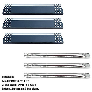 Direct Store Parts Kit DG255 Replacement for Sunbeam,Nexgrill,Grill Master 720-0737 720-0697 Gas Grill Repair Kit (3-Pack) Stainless Steel Burners & Porcelain Steel Heat Plates