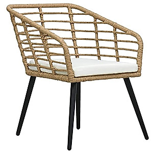 Camerina 3 Piece Patio Bistro Set Bistro Set Patio Furniture Set Patio Bistro Set Outdoor Patio Table and Chairs Poly Rattan Oak 48577