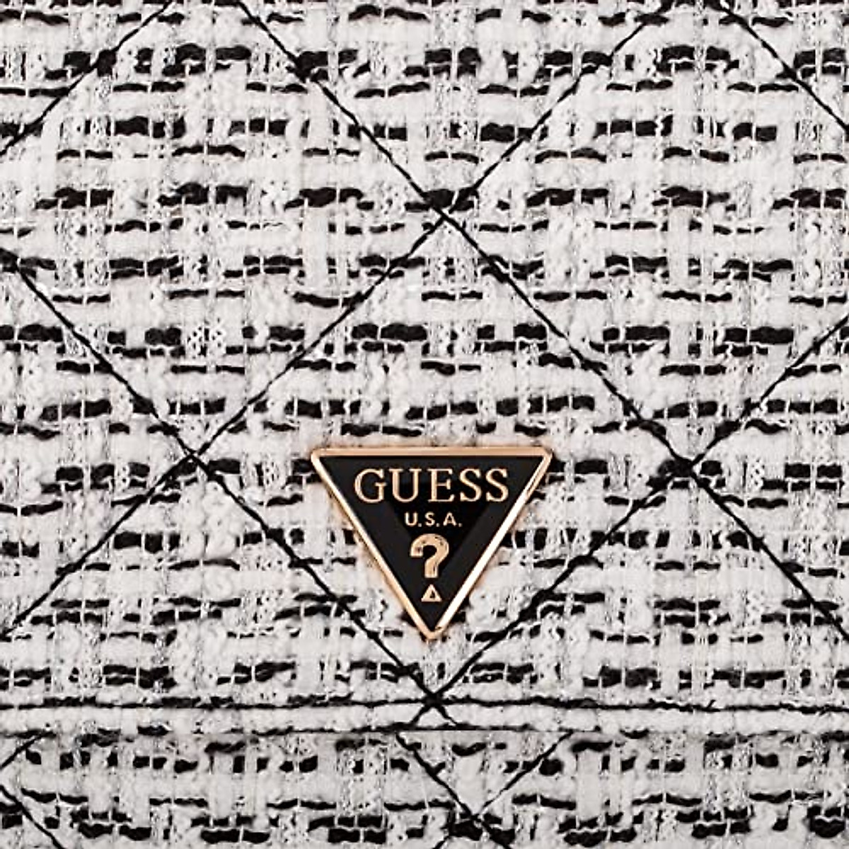 GUESS Cessily Convertible Crossbody Flap Black/White One Size