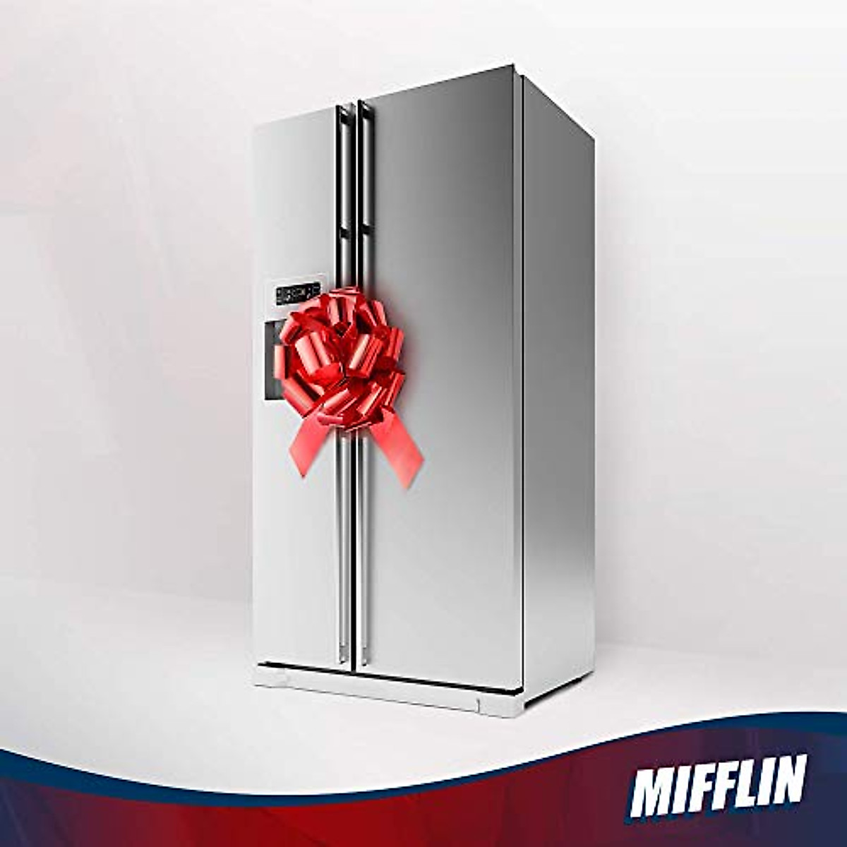 MIFFLIN-USA Big Car Bow (Shiny Red, 18 inch) Gift Bow, Giant Bow for Car, Birthday Bow, Huge Car Bow, Car Bows, Big Red Bow, Bow for Gifts, Christmas Bow for Cars, Gift Wrapping, Big Gift Bow