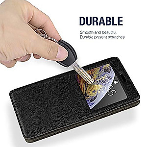 Shantime for Infinix Note 30 Pro 4G Case, Wood Grain Leather Case with Card Holder and Window, Magnetic Flip Cover for Infinix Note 30 Pro 4G (6.78”) Black