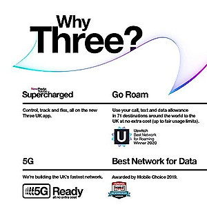 Three 10GB Data Pay As You Go SIM